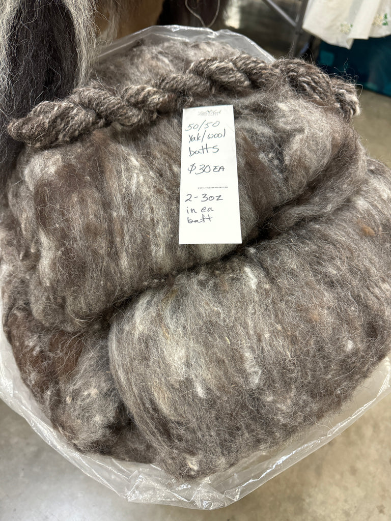 Yak/Wool Batt – Little Hawk Yarns, LLC
